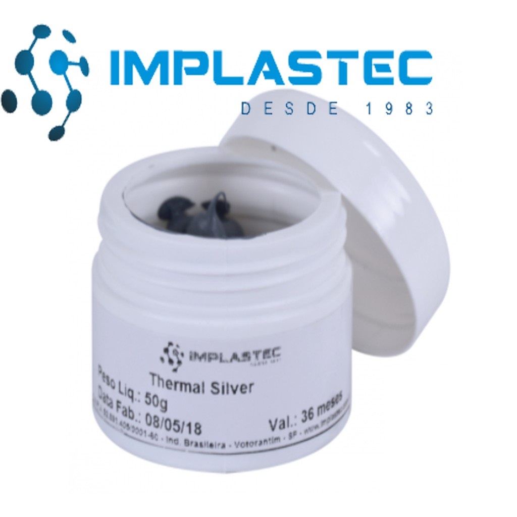 Pasta Térmica Silver Pote 50g - Thermal Silver Implastec Original ...