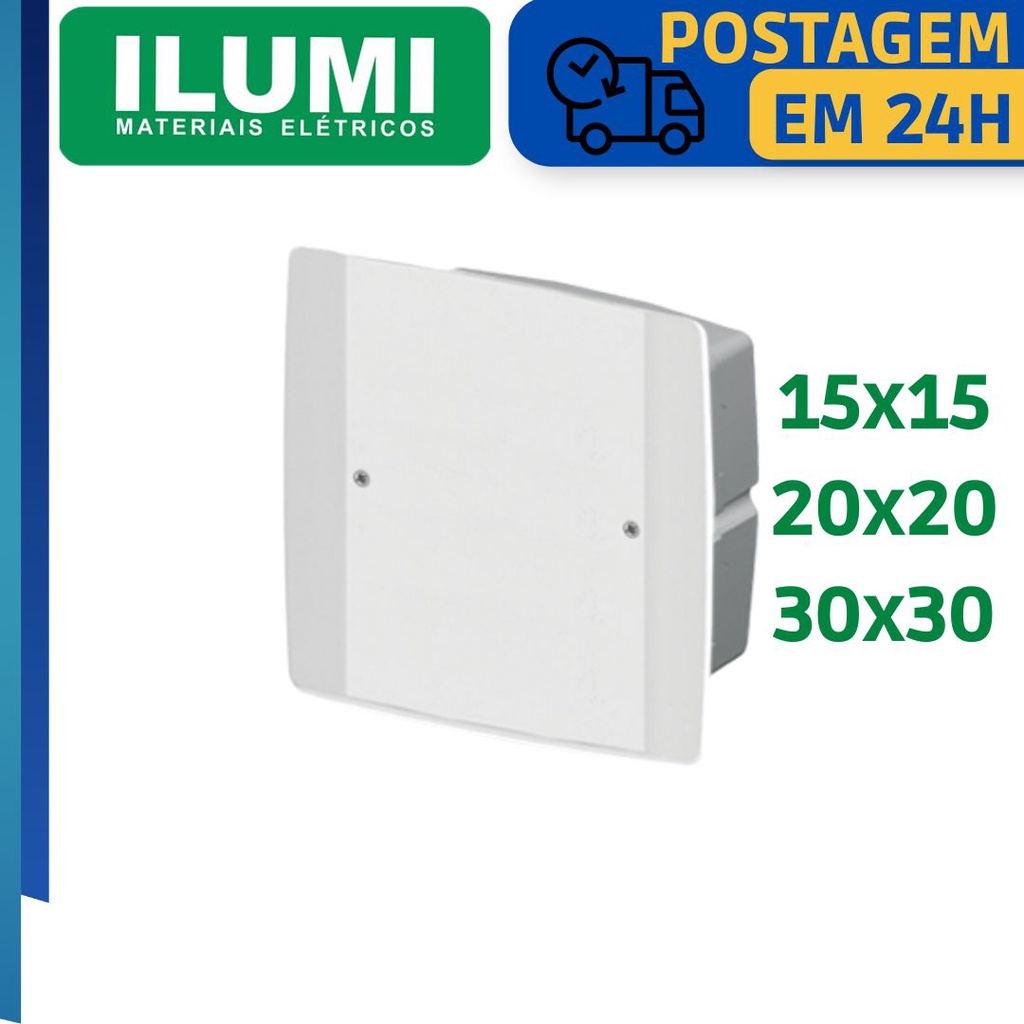 Caixa Passagem Pvc 15x15 20x20 30x30 Embutir - Ilumi | Shopee Brasil