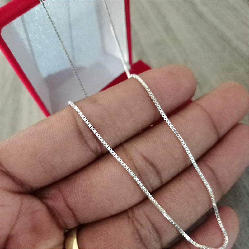 Corrente Correntinha Fina veneziana 1.2mm Banhada A Prata 925 60cm/70cm - Faz a Boa!