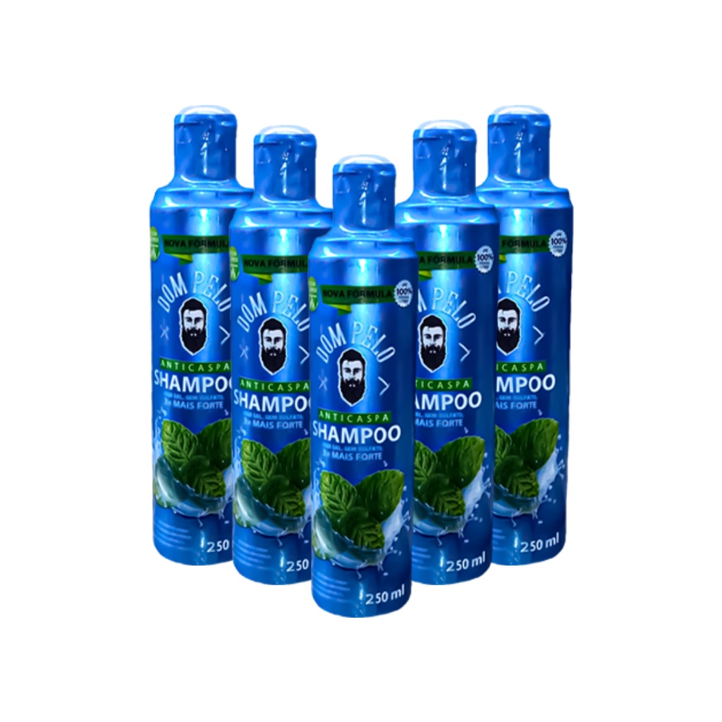 Kit com 5x Shampoo Anticaspa 250ml - Dom Pelo | Shopee Brasil