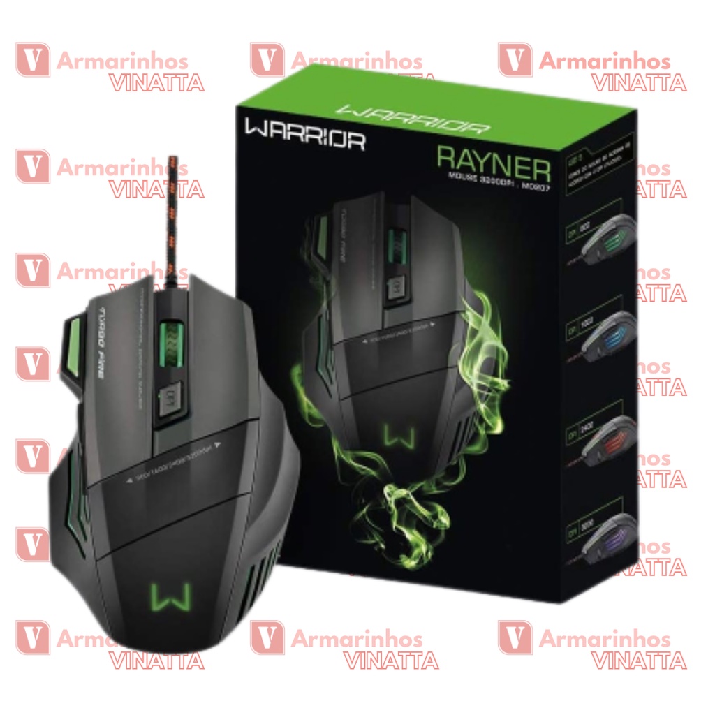 Mouse Gamer Warrior Rayner Luz Led Ergonômico 3200 Dpi Game Multilaser ...