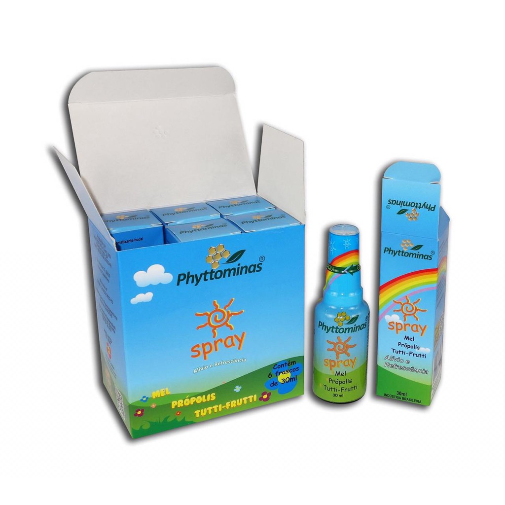 Kit C/6 Mel e Propolis Spray Tutti-frutti 30ml - Phyttominas® Kids ...