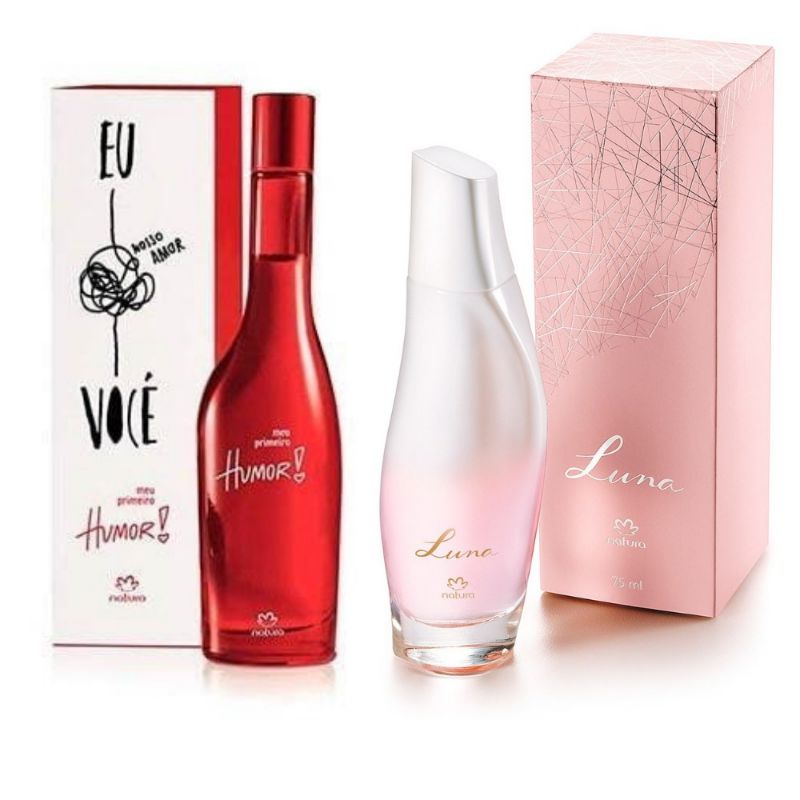 Kit Natura Feminino 1 Perfume Luna 75 ml + 1 Perfume Meu primeiro Humor ...