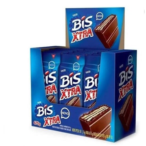 Caixa Bis xtra Wafer com recheio e cobertura de chocolate ao leite 45g ...