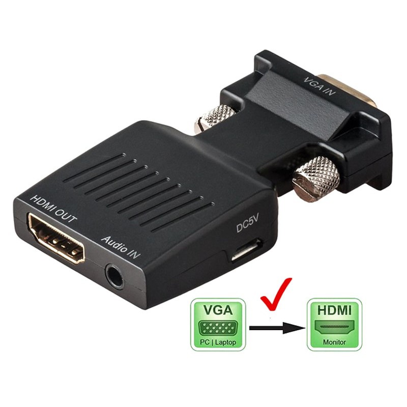 ADAPTADOR CONVERSOR ENTRADA VGA MACHO PARA SAIDA HDMI FEMEA | Shopee Brasil