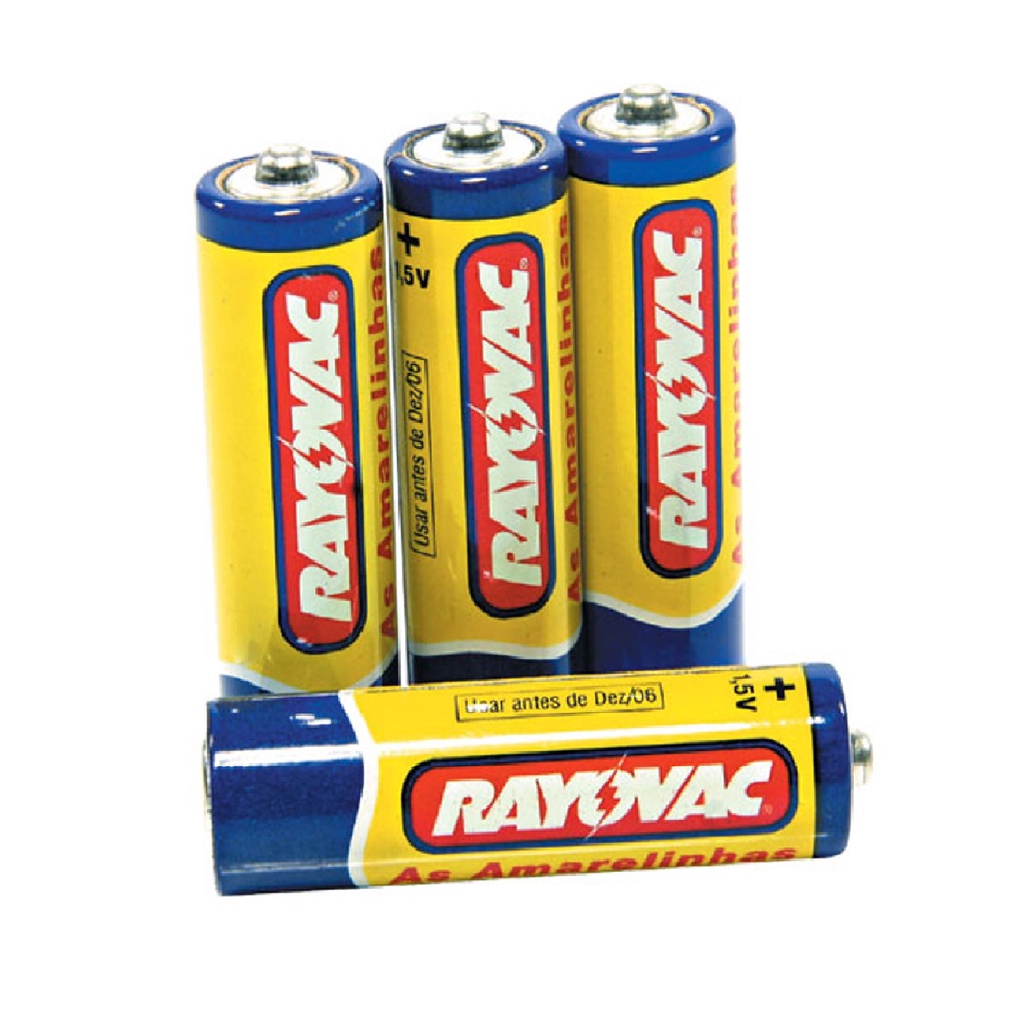 Kit 4 Pilhas AA Comum Rayovac Amarelas novo | Shopee Brasil