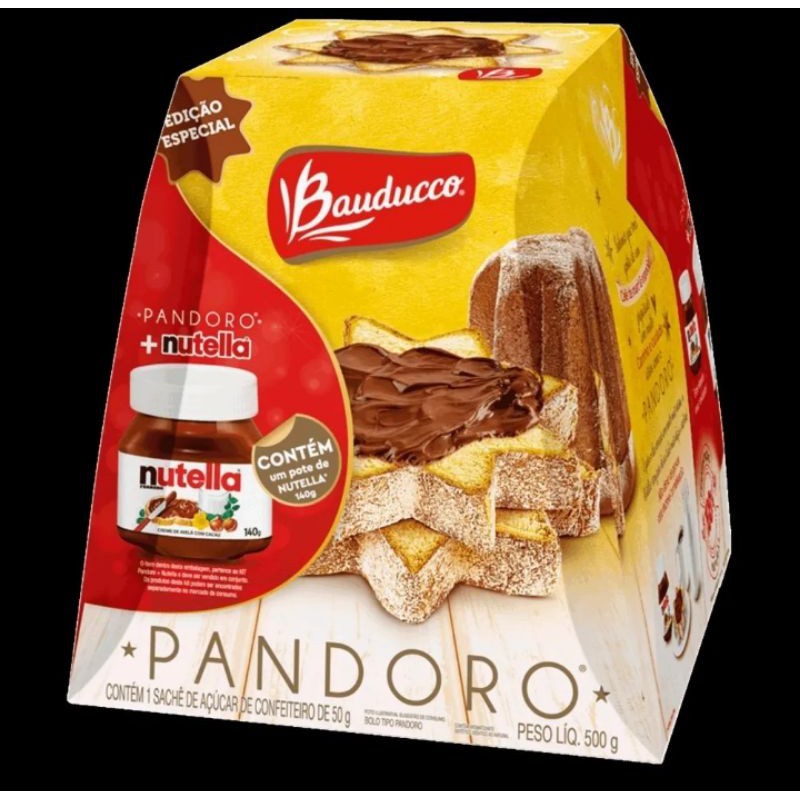 (+ Nutella) Panetone Pandoro Bauducco Com Nutella 500g (edição especial ...