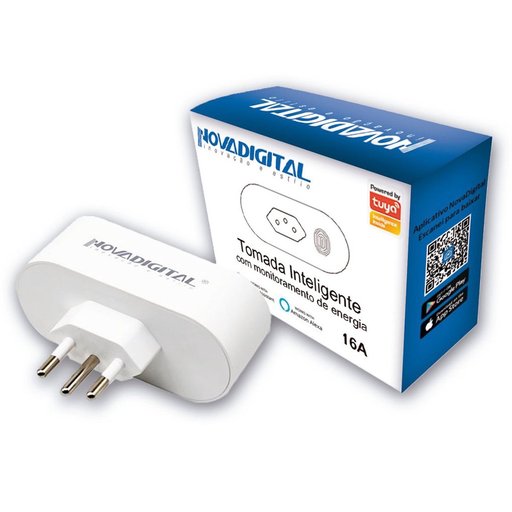 Plug Tomada Inteligente Nova Digital Smart Tomada Wifi 16A | Shopee Brasil