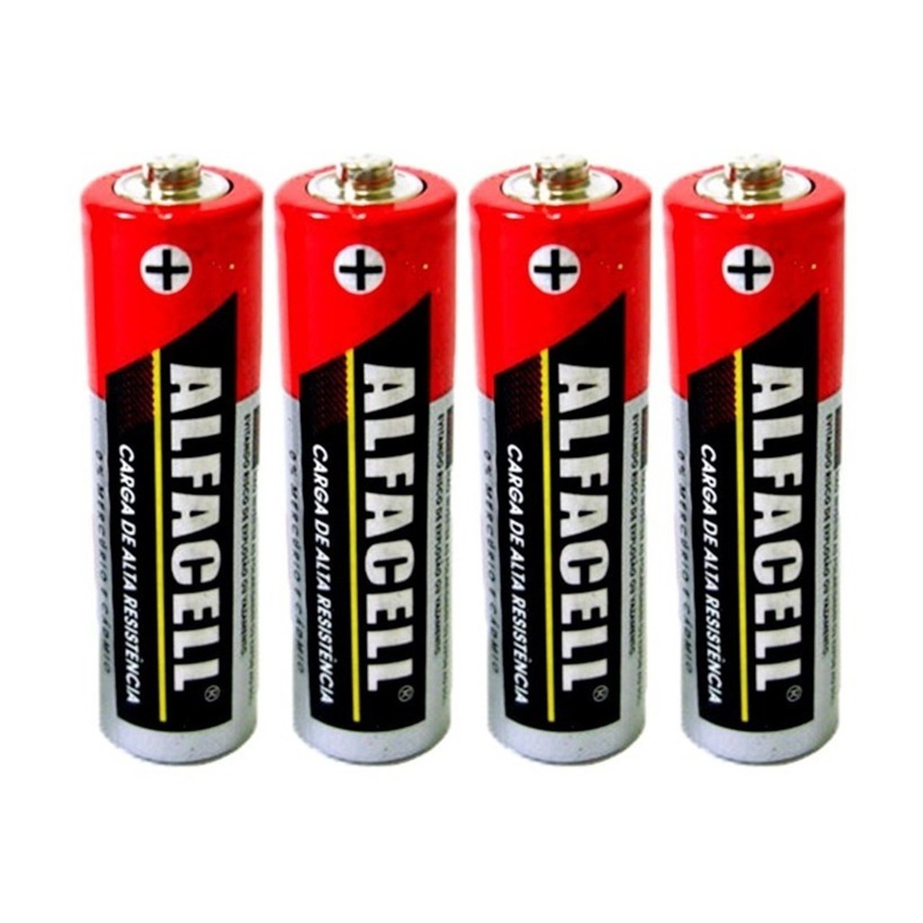 Pacote 4 pilhas Tamanho Normal AA | Shopee Brasil