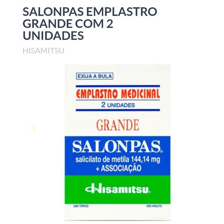 Salonpas c2 Emplasto Grande | Shopee Brasil