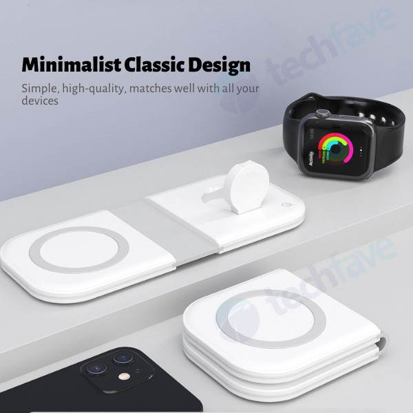 Carregador sem fio MagSafe Duo 2 em 1, almofada de carregamento rápido dobrável/magnético/15W ...
