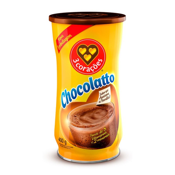 Achocolatado Em Pó Três Corações Chocolatto 300g - Escorrega o Preço