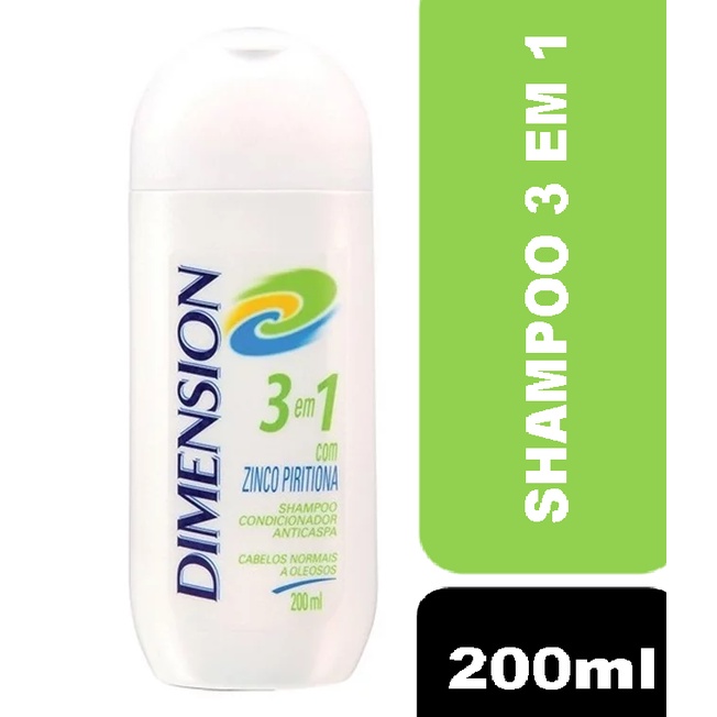 Shampoo Dimension 3x1 Anticaspa Cabelos Normais a Oleosos - 200ml ...