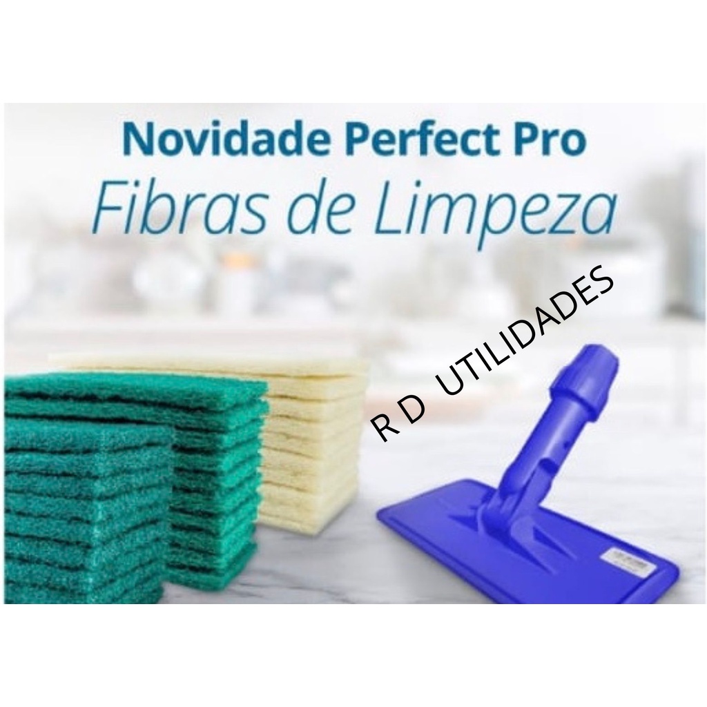 Esfregão Kit Mop Rodo Pega Fibra C 5 Fibras Verde E 5 Fibras Branca