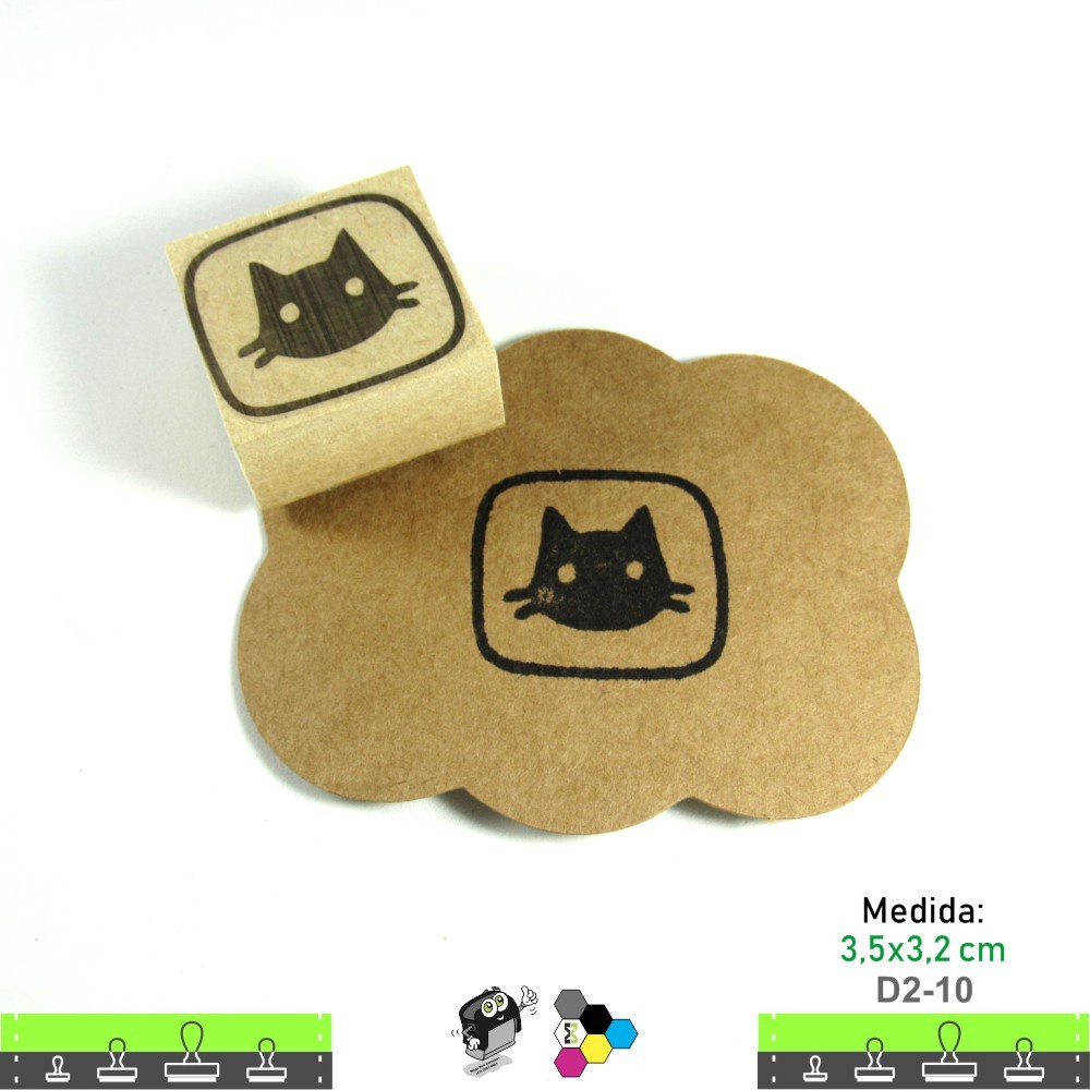 Carimbos Bonitos de Madeira,o Carinha de Gato - D210 | Shopee Brasil