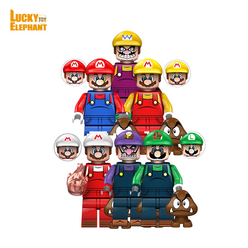 Mini Boneco Lego Super Brother Mario Luigi Valigi Valio | Shopee Brasil