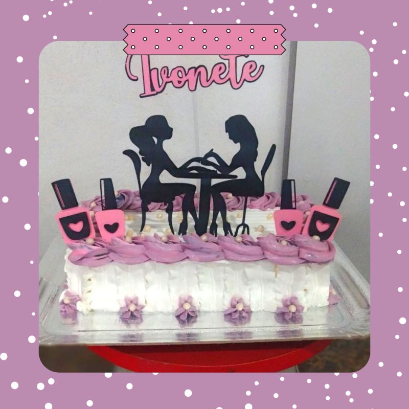 Topo / Topper de Bolo Personalizado Manicure | Shopee Brasil