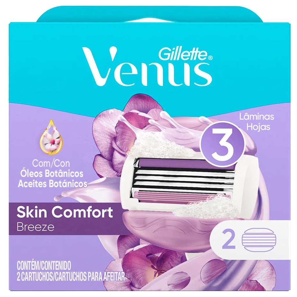 Carga Gillette Venus Breeze Skin Comfort com 2 refil - Cartucho para aparelho | Shopee Brasil