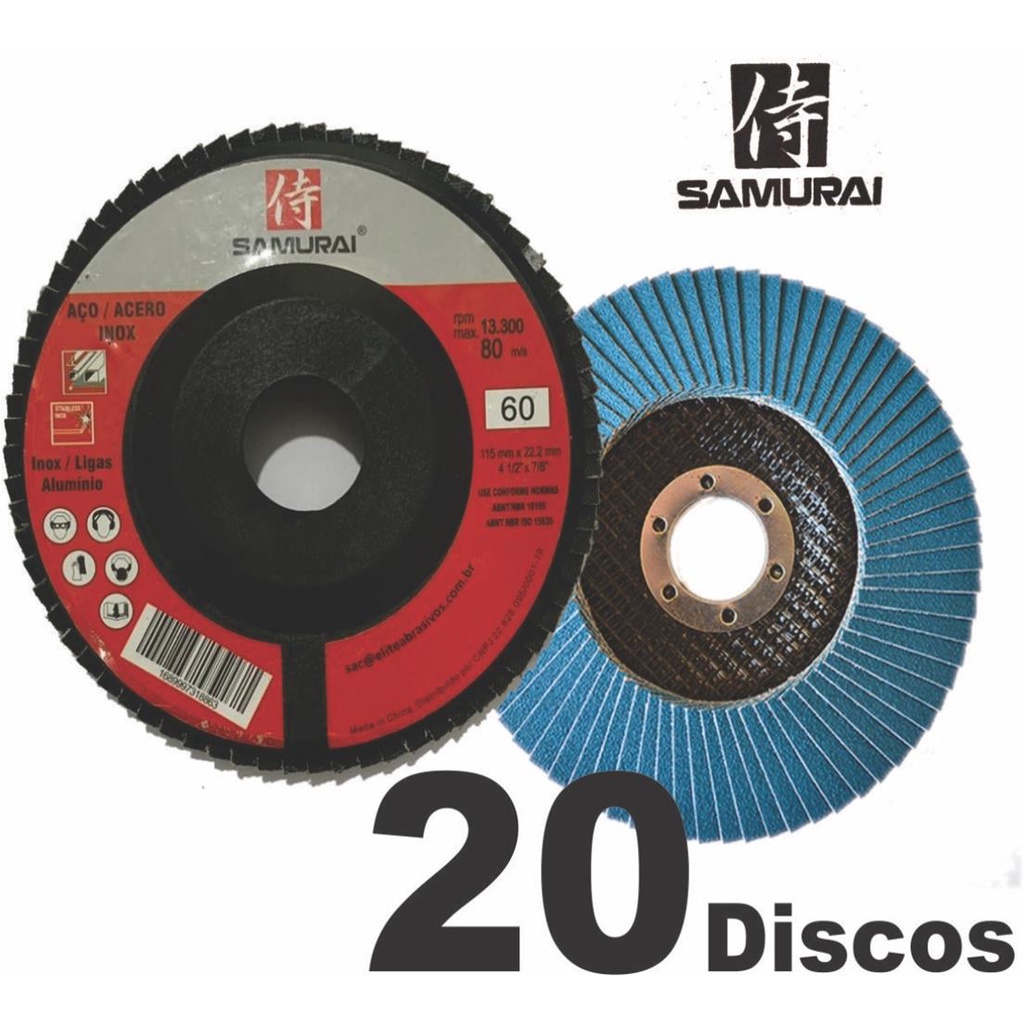 Kit 20 Disco de lixa Flap para lixar madeira ferro e metais de ...