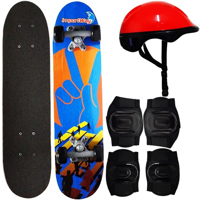 Kit Skate Infantil Skateboard 24´´ Completo Capacete Masculino Feminino ...