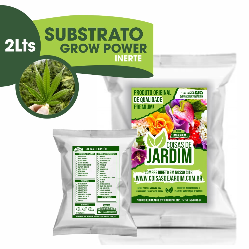 2 Litros Substrato Inerte Grow Power 5 Em 1 Verdinhas - Escorrega o Preço