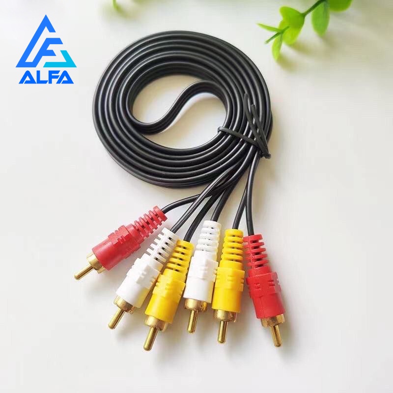 Cabo Rca AV 3 RCA X 3 RCA Macho Pontas Áudio Vídeo 1,5 metros - Faz a Boa!