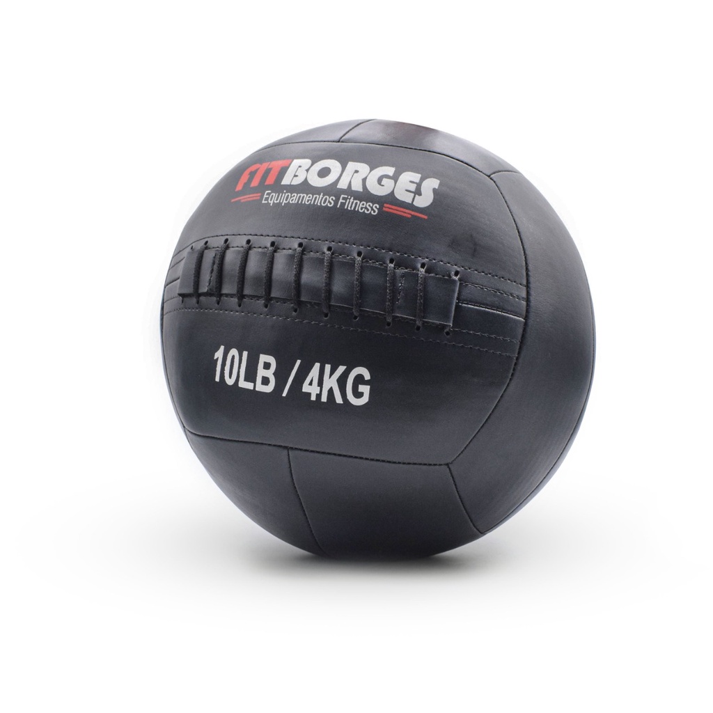 WALL BALL EM COURO LEGITIMO PRETO DE 14 KG CROSS FIT TREINOS FUNCIONAIS ...