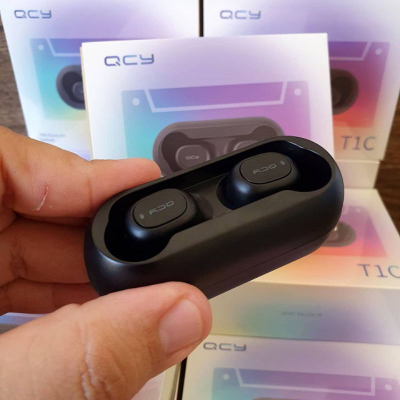 Fone de Ouvido QCY T1C TWS Bluetooth 50 sem Fio Wi-Fi/Fones de Ouvido Estéreo com Baixo Ruído ...