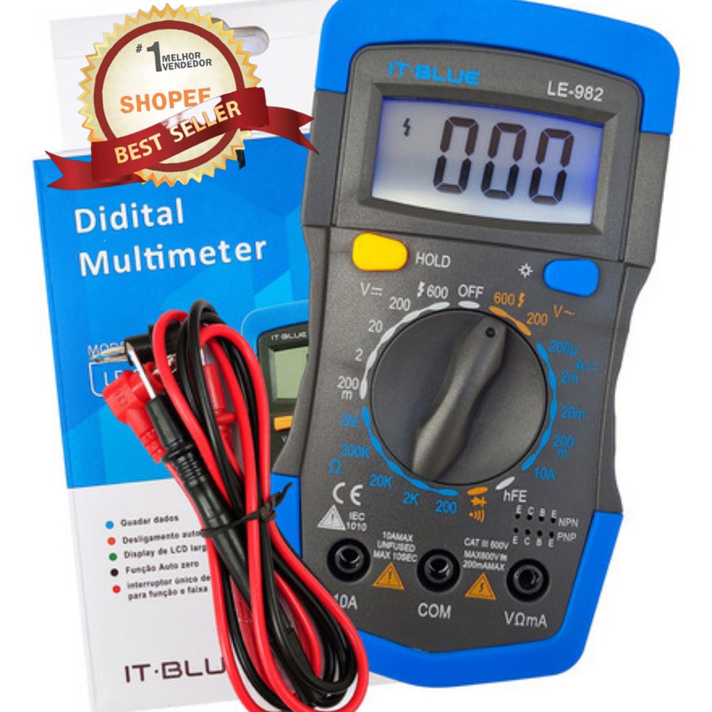 Multímetro Digital Profissional Portátil C/beep E Iluminação⭐⭐⭐⭐⭐ ...