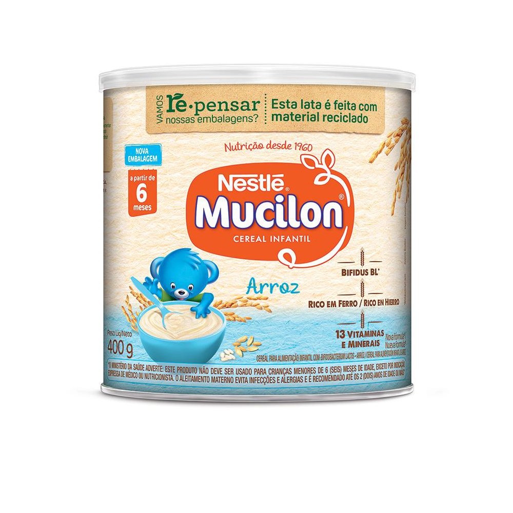 mucilon cereal infantil sabor arroz 400g apartir de 6 meses marca ...