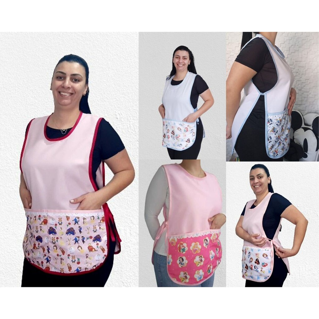 Avental Bata Feminino Gg Jaleco Uniforme Personalizado | Shopee Brasil