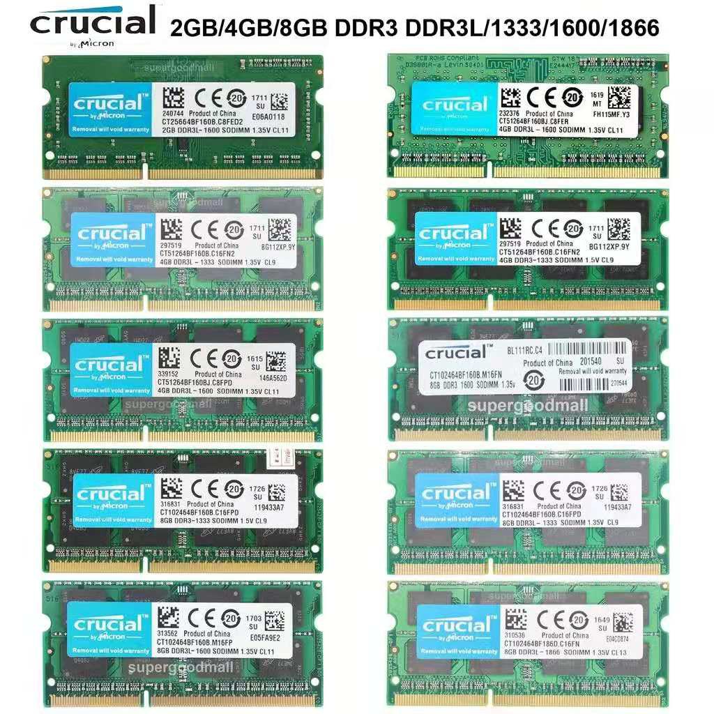 Crucial 2GB 4Gb 8GB PC3 10600S 12800S 14900S DDR3 1333Mhz 1600Mhz 1866Mhz 204PIN Sombalm Laptop ...