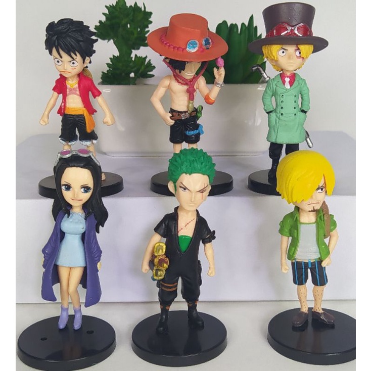 Miniatura One Piece Bonecos Luffy Ace Sabo Zoro Sanji Robin | Shopee Brasil