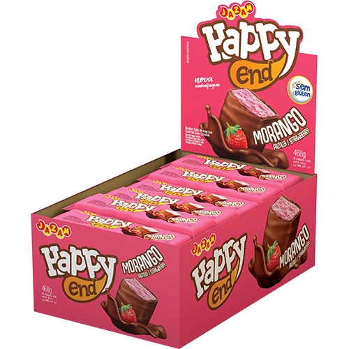 Bombom Jazam Happy End Morango 13g C/36 468g. | Shopee Brasil