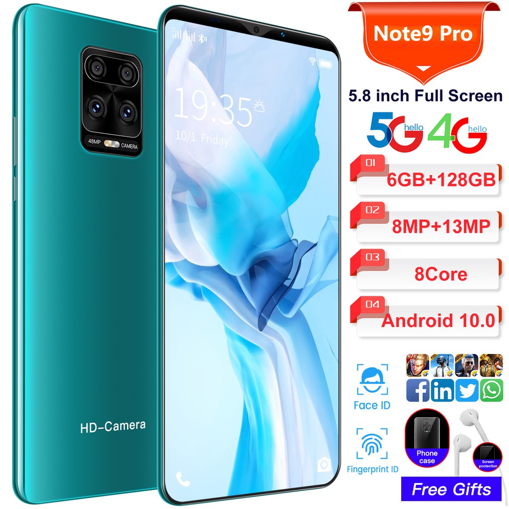 Smartphone Note9 Pro 6gb + 128gb 5.8 Pol Hd Scartavel Celular 4g + Suporte Dual Sim | Shopee Brasil