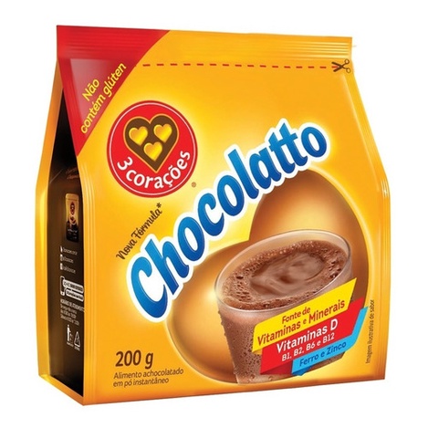 Achocolatado em pó Chocolatto 3 Corações - 200g | Shopee Brasil