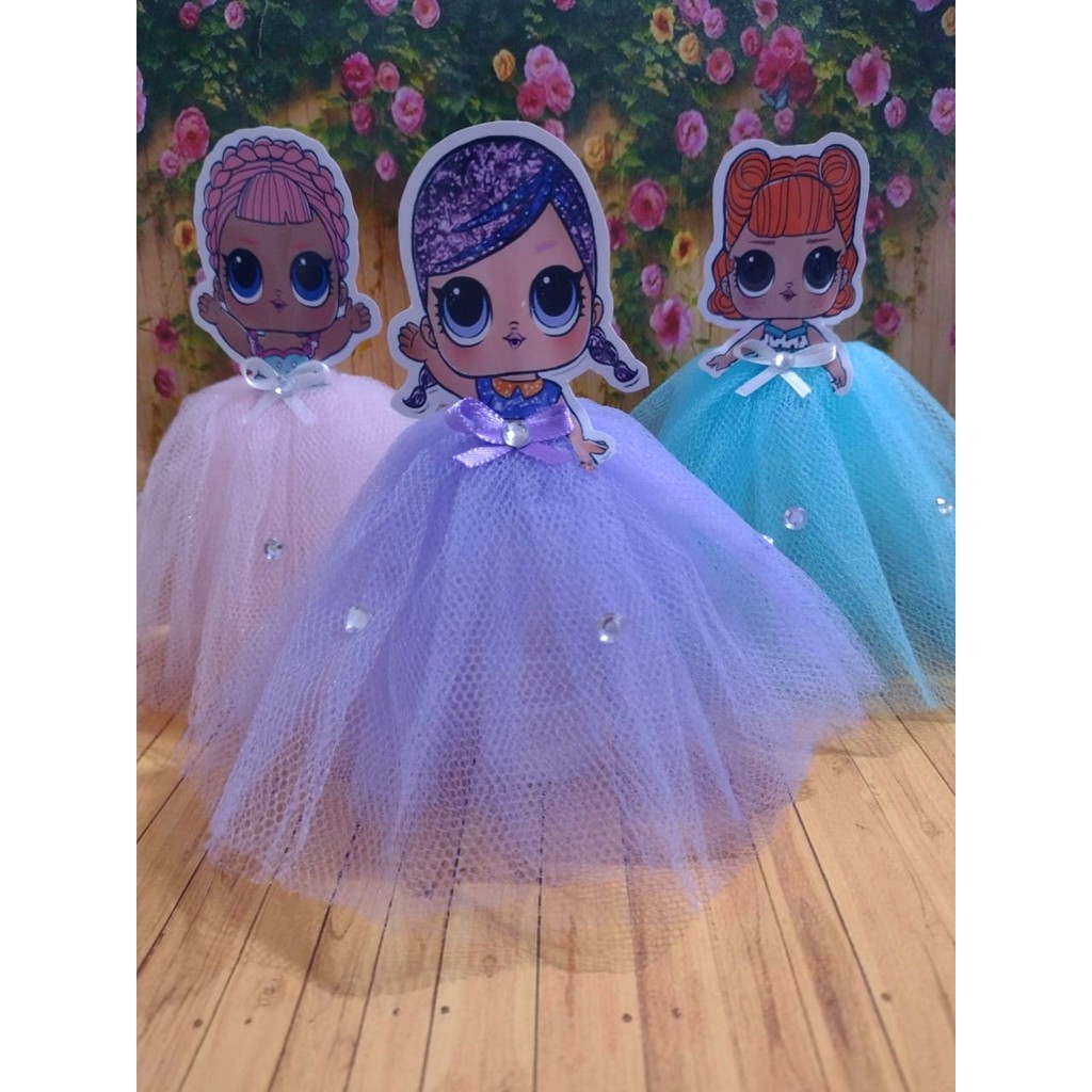 10 Tubetes Lol Surprise de saia tule | Shopee Brasil