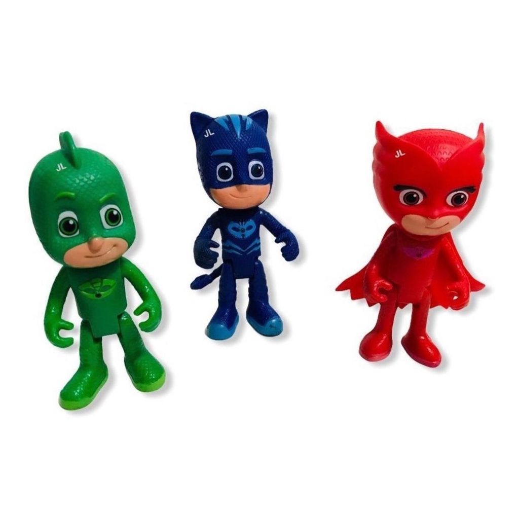 Kit Pj Masks 15 cm aproximados 3 bonecos Corujita + Menino Gato ...