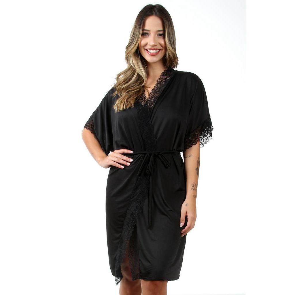 Robe Liganete Liso com Renda | Shopee Brasil