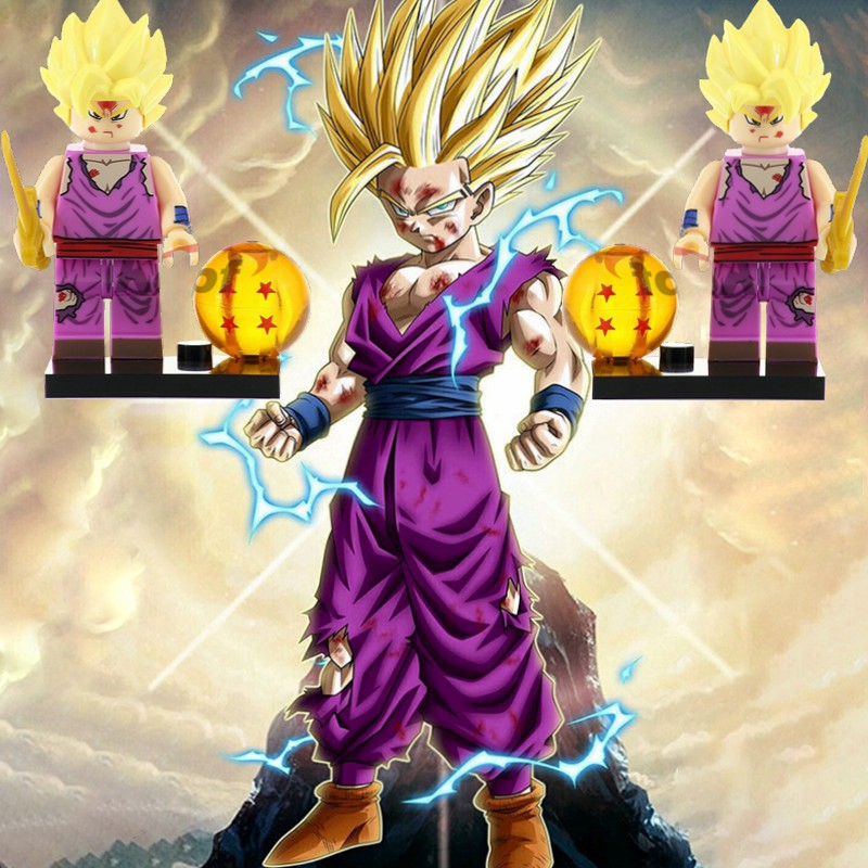 Harley Com Lego Minifigures Dragon Ball Son Gohan Blocos De Derramar A ...