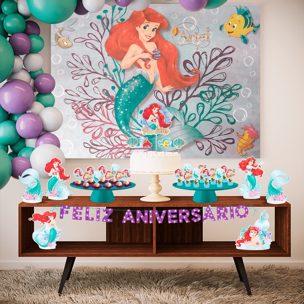 Kit Festa Facil Princesas Ariel | Shopee Brasil