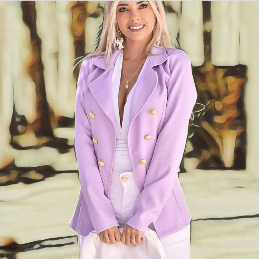 Blazer Feminino Casaquinho Maxi Longo Sobretudo Alfaiataria Social Luxo ...