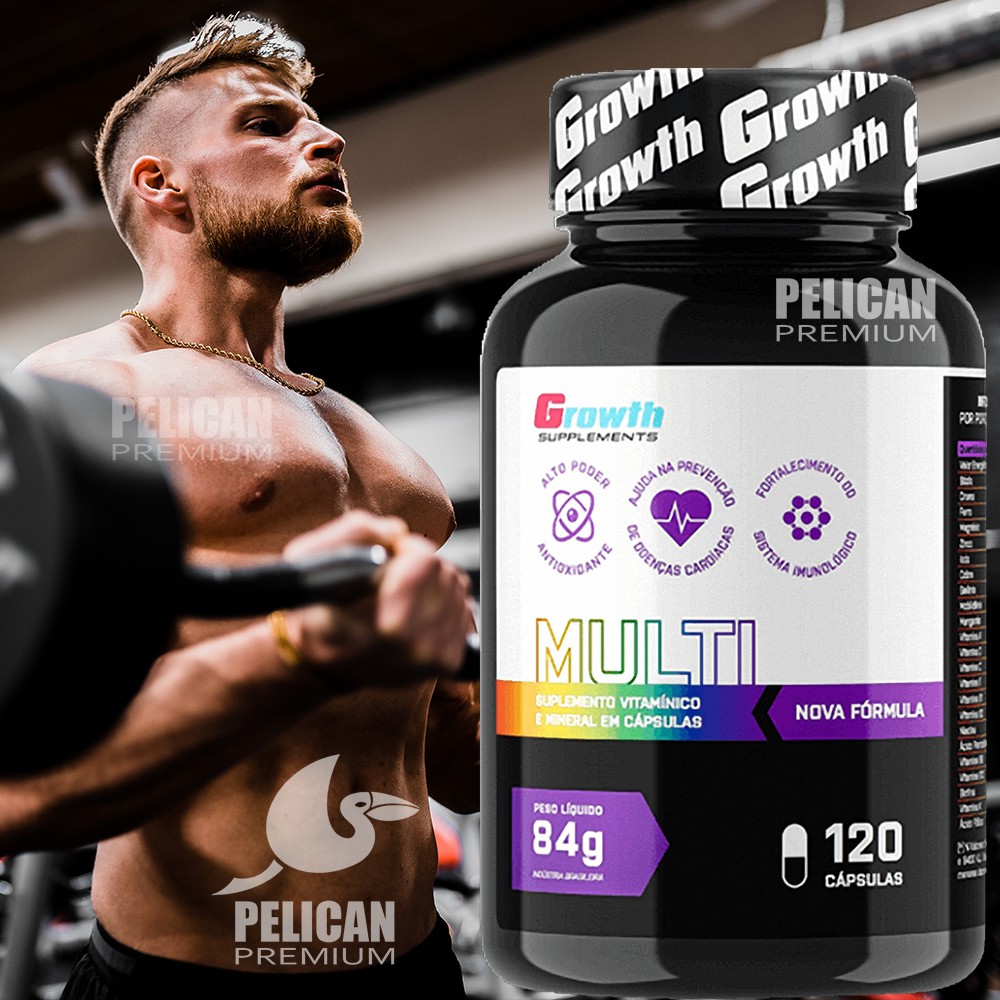 Multivitaminico Growth Suplementos Polivitaminico 120 Cápsulas 4 Meses ...