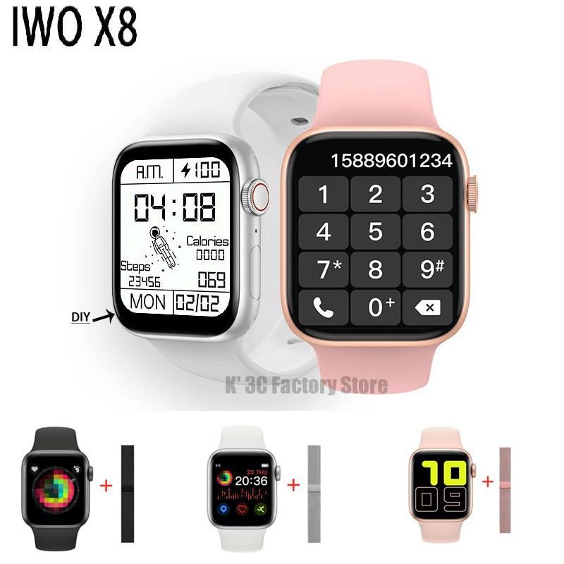 X8 smartwatch 44mm Bluetooth call Heart Rate Fitness tracker Smartwatch ...