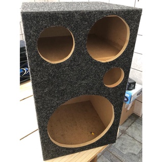 Caixa Trio Vazia P/ Alto Falante de 12 (SubWoofer) + 1 Tweeter + 1 Driver C/ Duto de 3 Polegadas ...
