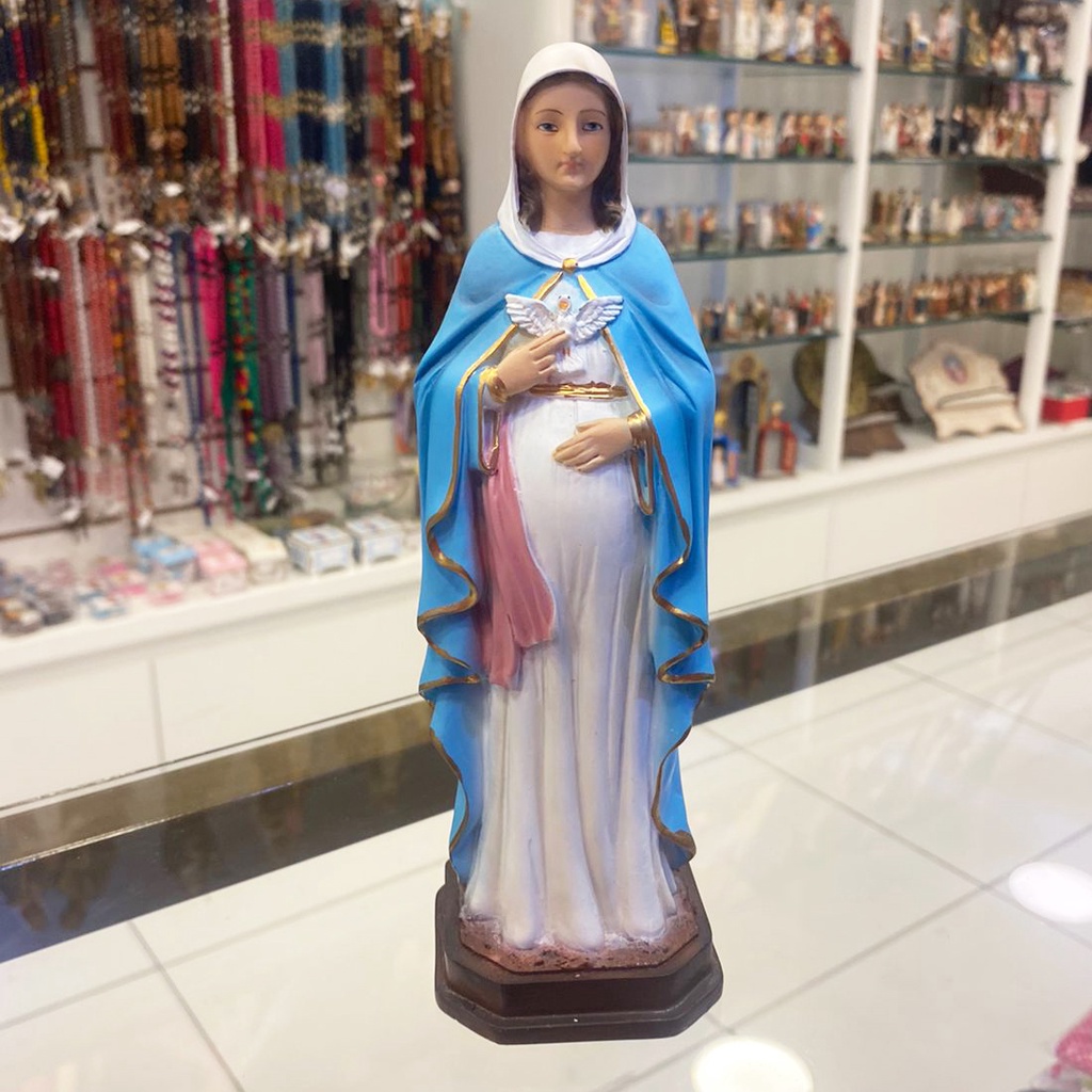 Imagem de Nossa Senhora das Gravida tradicional 20cm - resina | Shopee ...