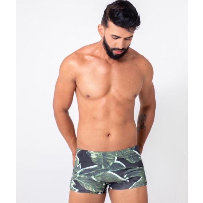 SUNGA BOX PRAIA MODA MASCULINA ESTAMPADA E LISA ADULTO | Shopee Brasil