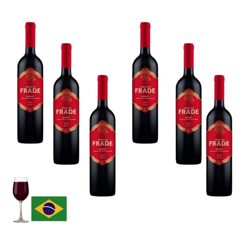 Kit Com 6 Vinhos Do Frade Bordo Suave 750 Ml | Shopee Brasil