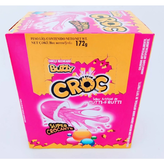 Chiclete Recheado Buzzy Croc Chicle Tipo Babaloo 172g 40 unidades tutti fruti morango | Shopee ...