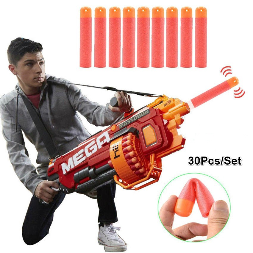 30Pcs Mega Para Nerf 9,5cm Balas De Atirador Vermelho De Espuma Dardos ...